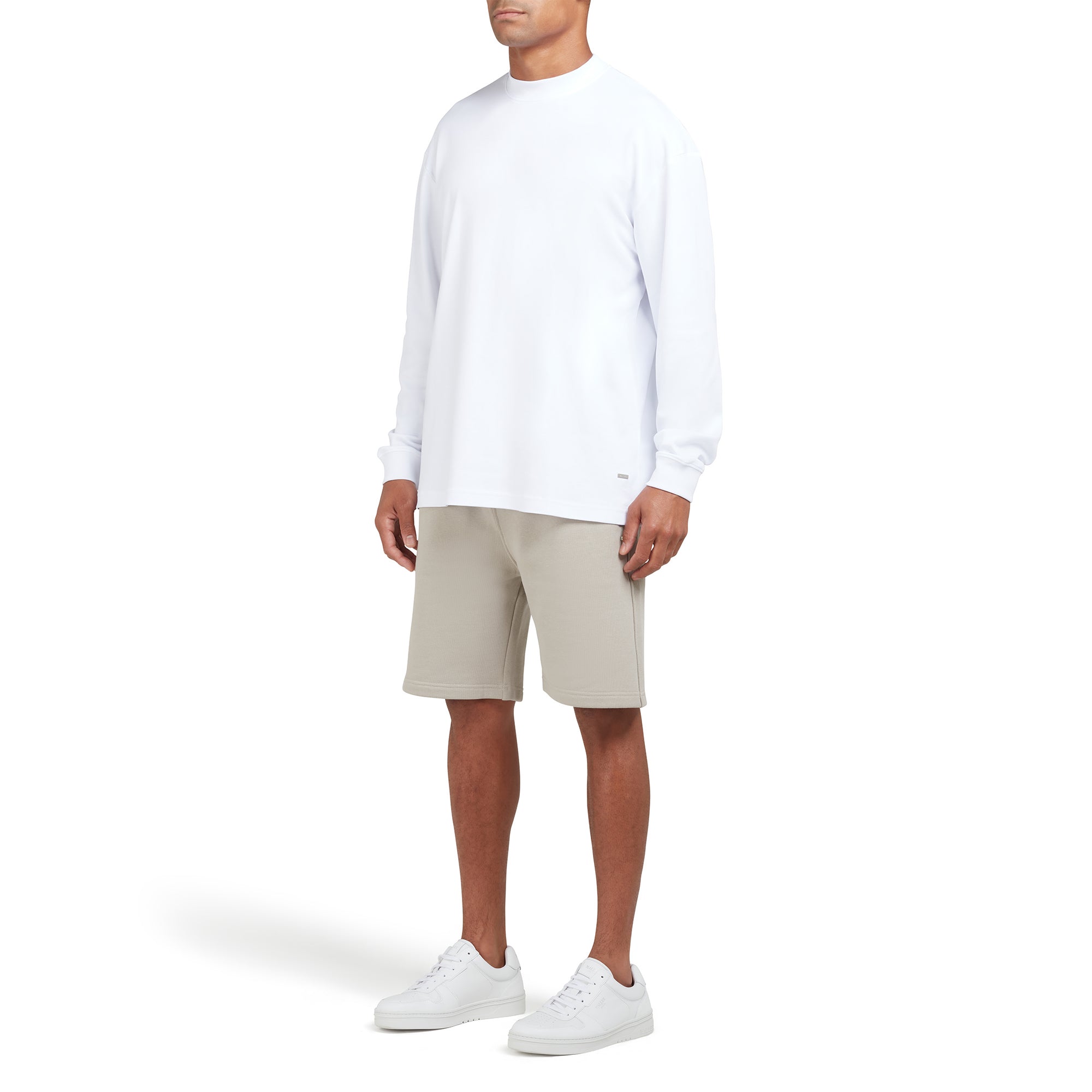 Long Sleeve Oversized Interlock Tee White Organic – Mallet London