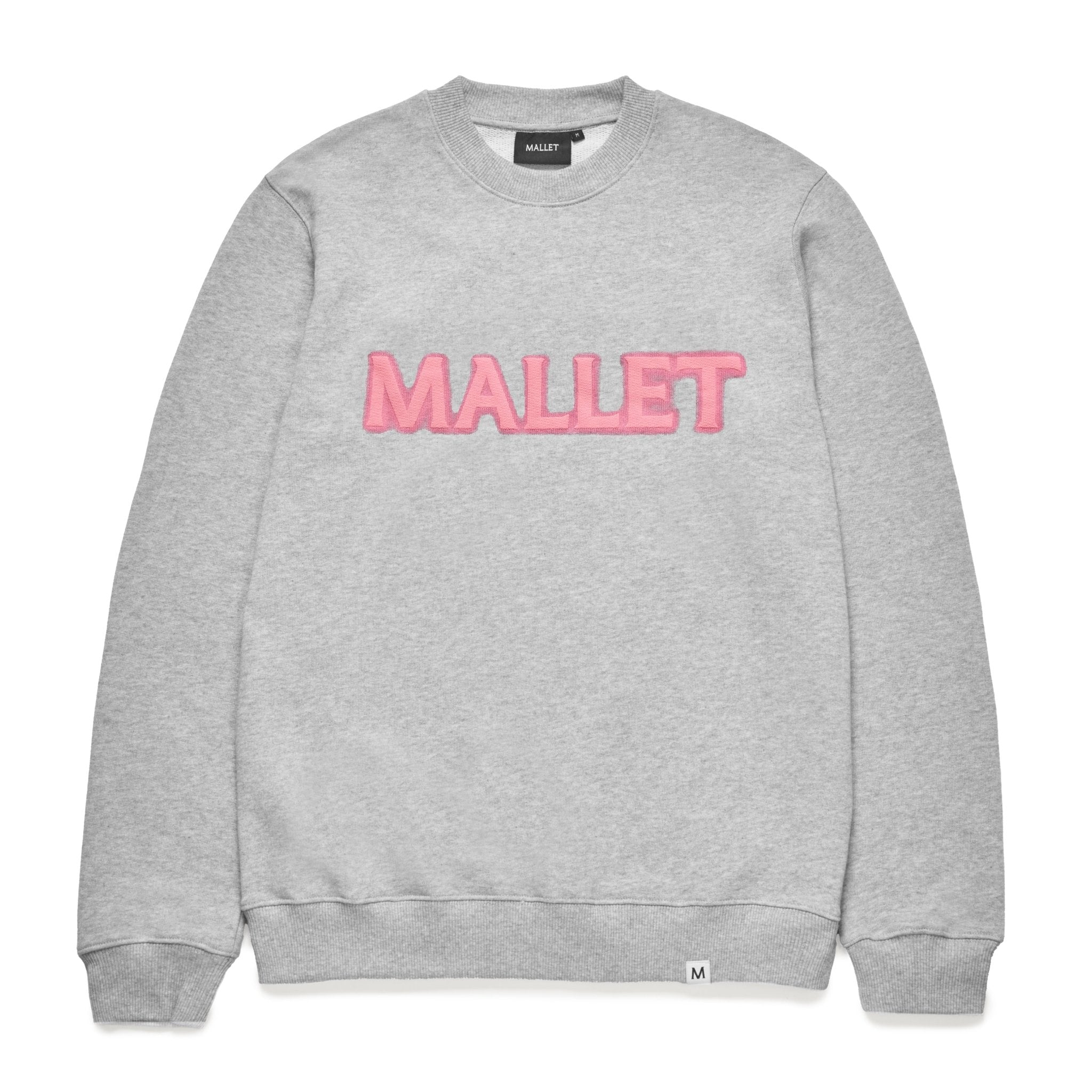 Spray Logo Crewneck Organic Heather Pink – Mallet London