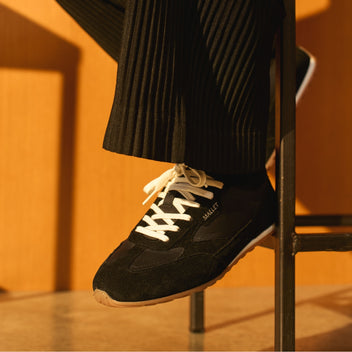 Penn Men's Black Gum Trainers | LWG Leather & Suede | MALLET – Mallet ...